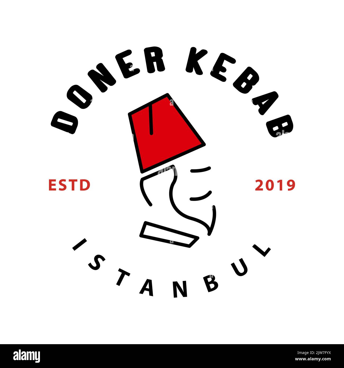 Döner Kebab Vektor Logo Design. Fast Food Restaurant Designelemente für ...