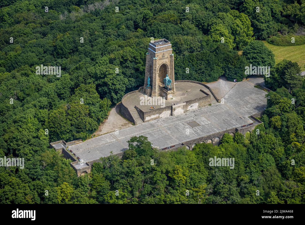 Luftaufnahme, Kaiser-Wilhelm-Denkmal, Hohensyburg, Syburg, Dortmund ...