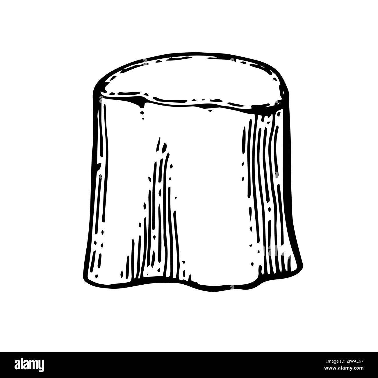 Alter Holzstumpf. Verbleibender Baum mit Wurzeln. Wald- oder ...