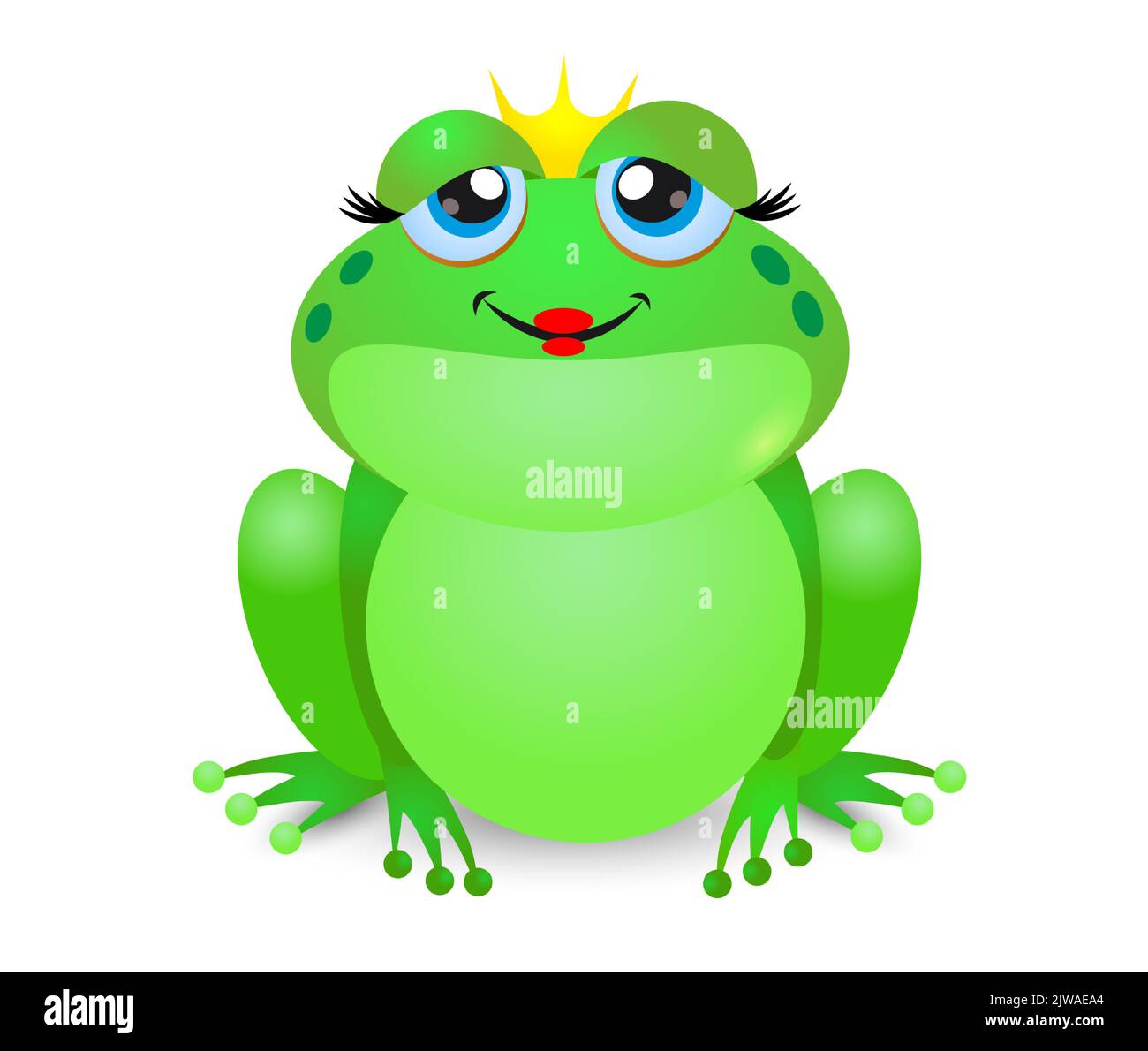 Prinzessin Frosch mit einer Krone handgezeichneten Vektor-Illustration ...
