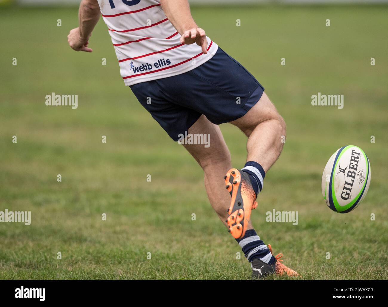 Rugby player kicking ball -Fotos und -Bildmaterial in hoher Auflösung ...