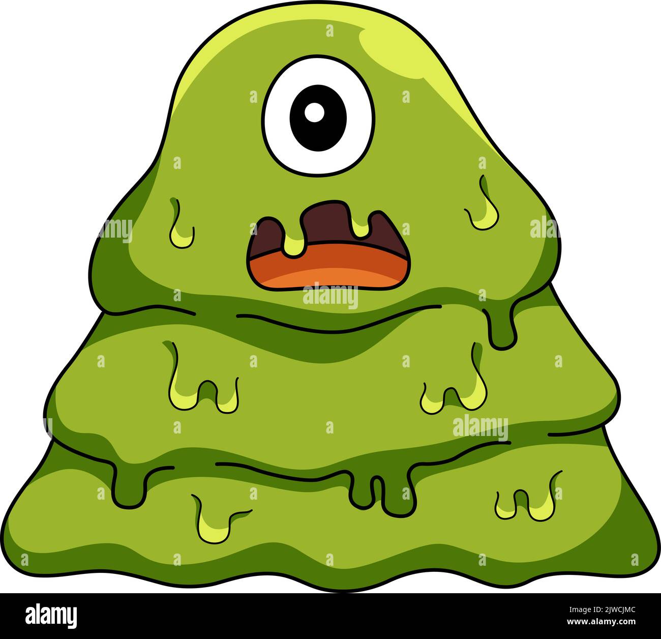 Monster Slime Cartoon Farbige Clipart Illustration Stock-Vektorgrafik ...