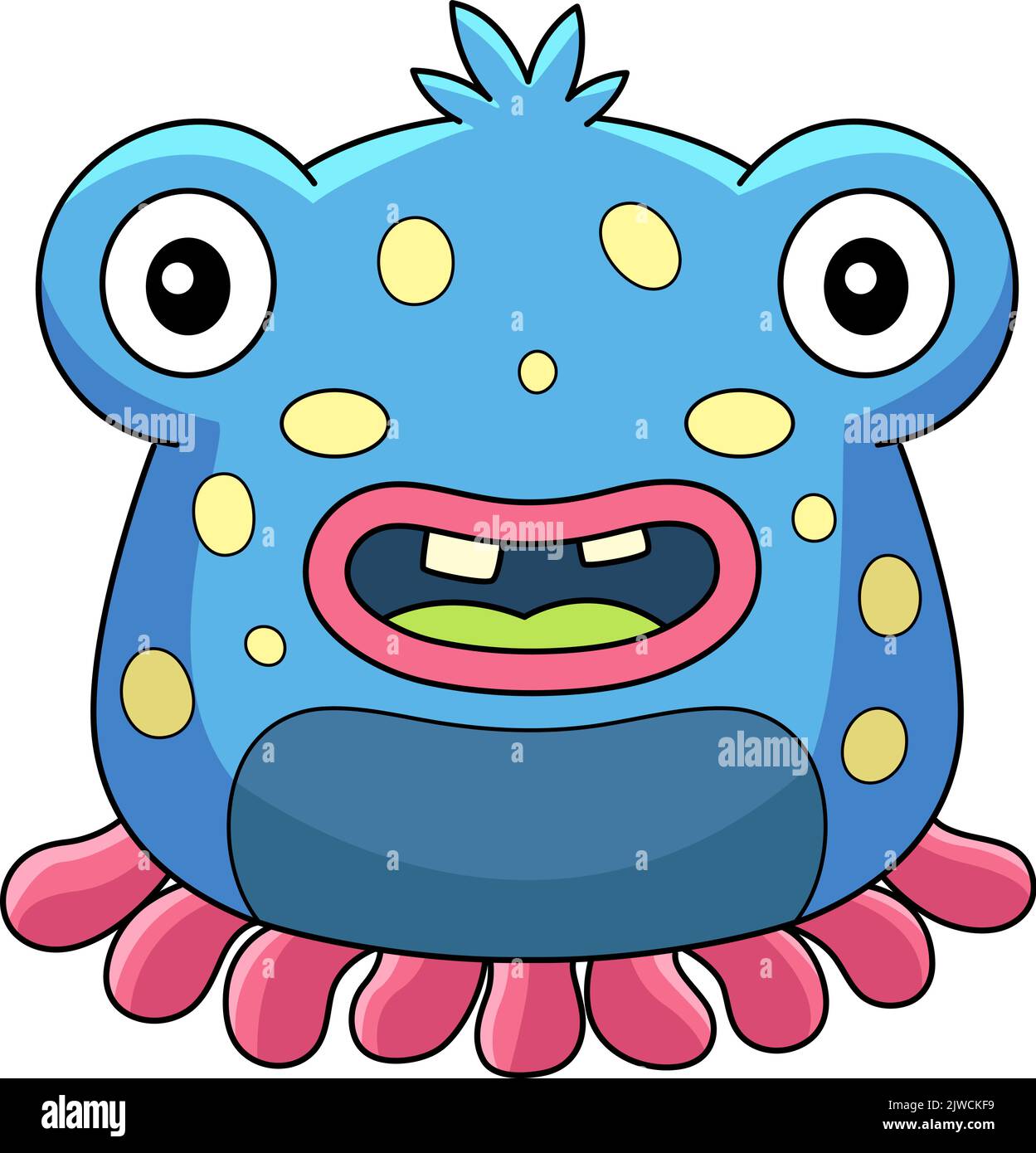 Monster Fish Cartoon Farbige Cliparte Illustration Stock-Vektorgrafik ...