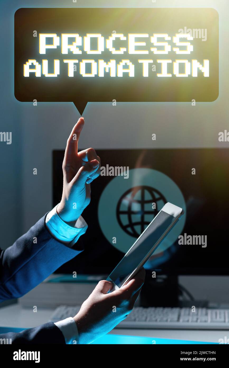 Schild mit ProzessautomatisierungTransformation rationalisierte Robotik zur Vermeidung von ...