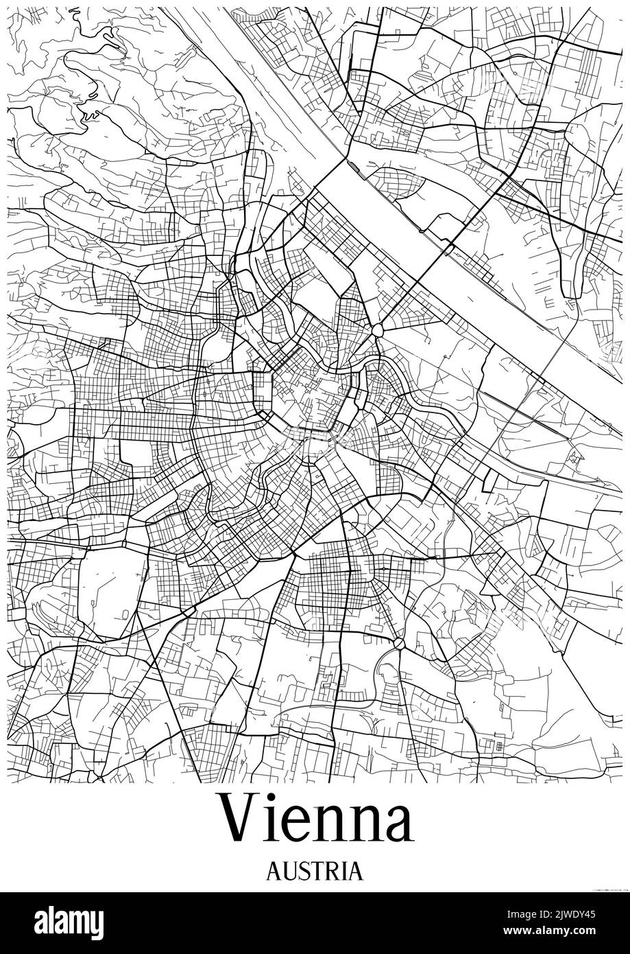 Plan von wien Schwarzweiß-Stockfotos und -bilder - Alamy