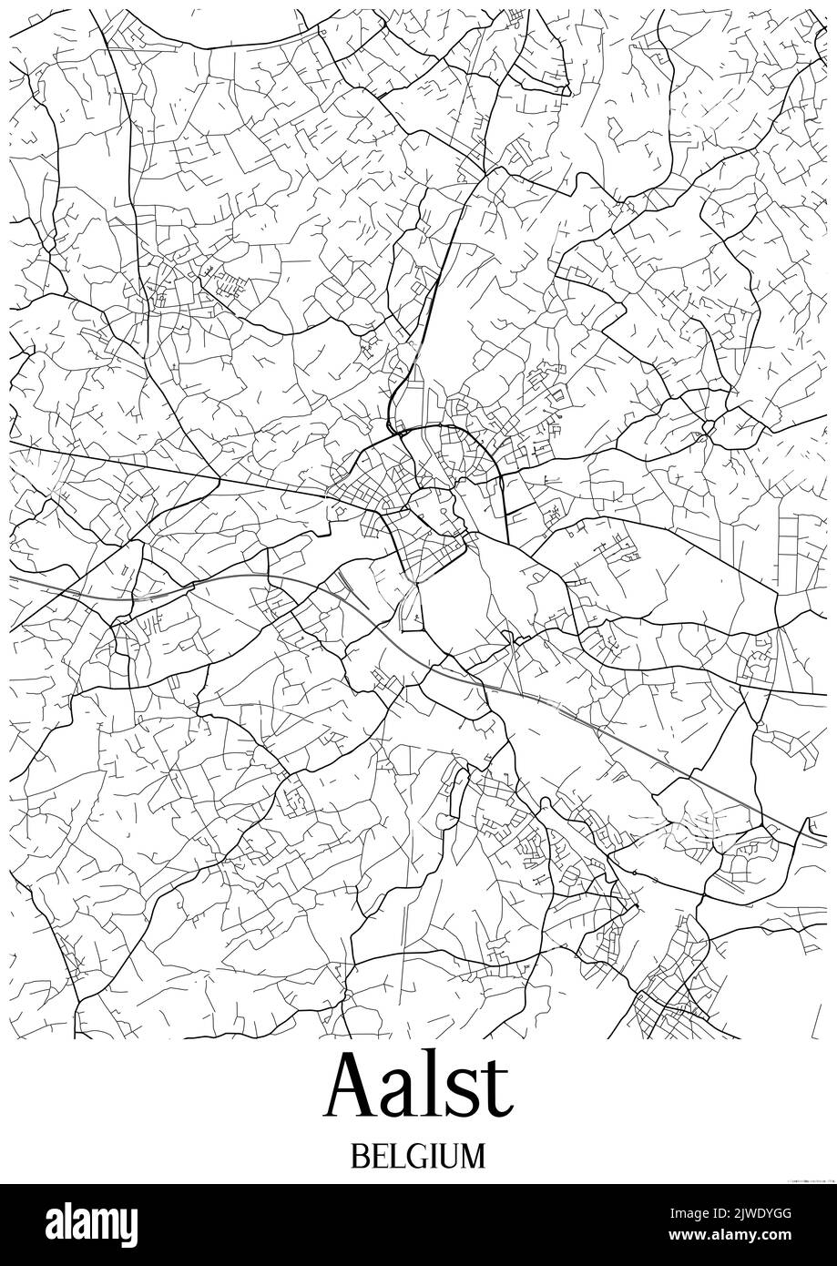 Aalst area map Schwarzweiß-Stockfotos und -bilder - Alamy