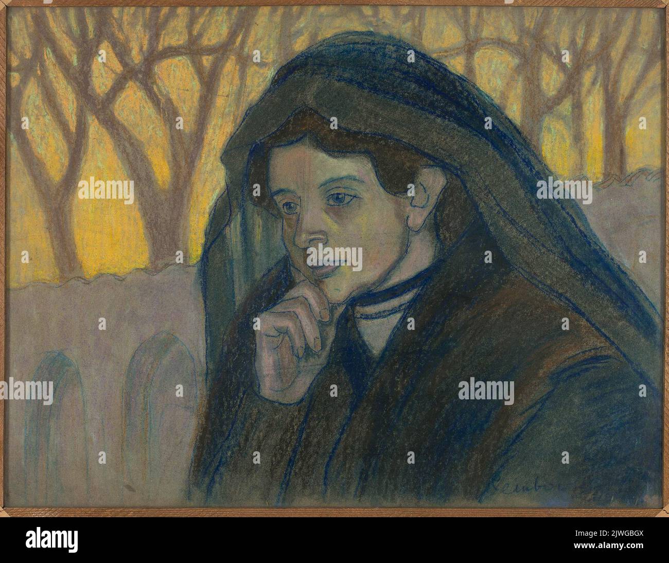 Trauernde Frau. Porträt von Alina Glass nee Bondy (?). Rembowski, Jan ...