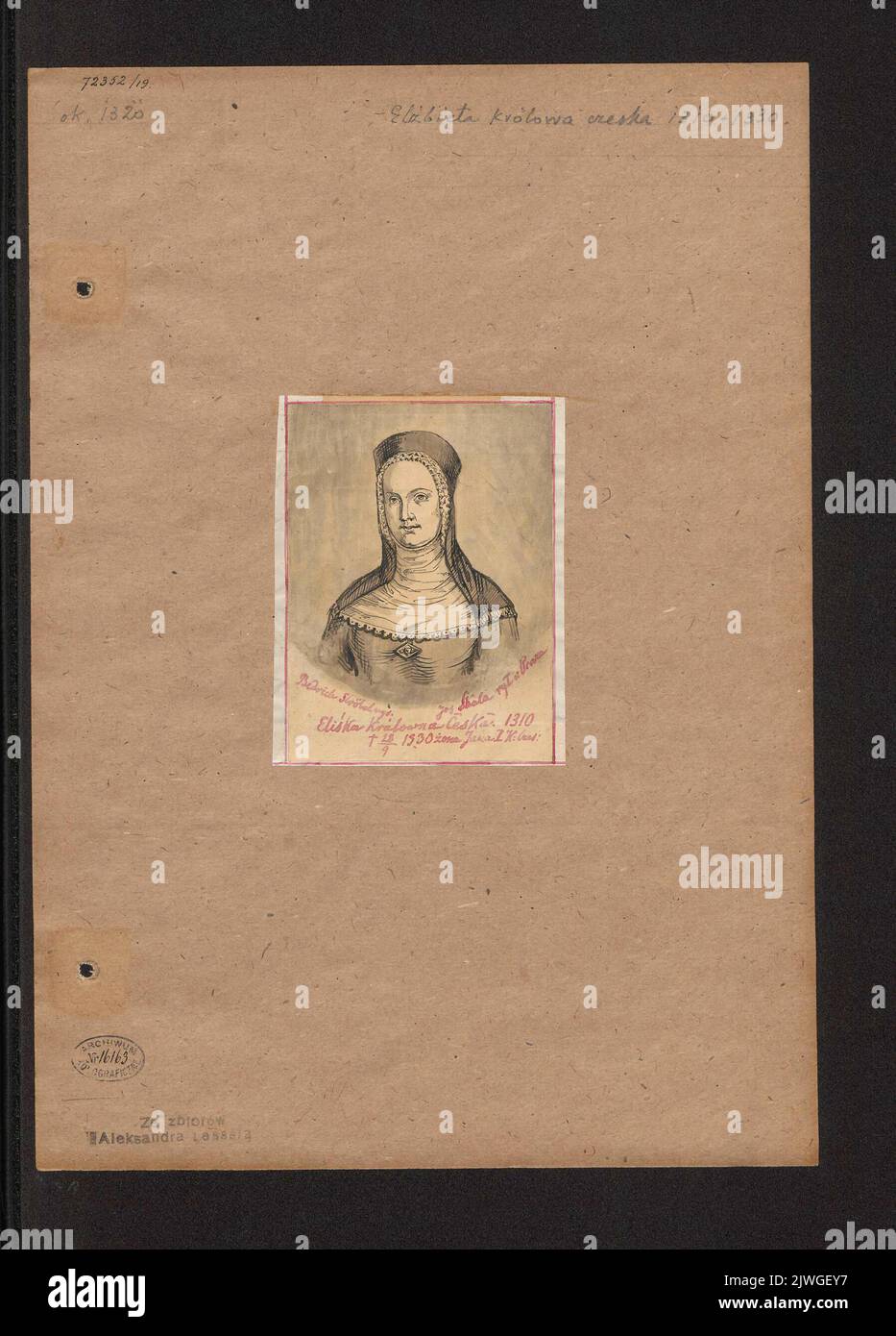 Porträt von Elisabeth von Böhmen, böhmische Königin und Titularkönigin ...