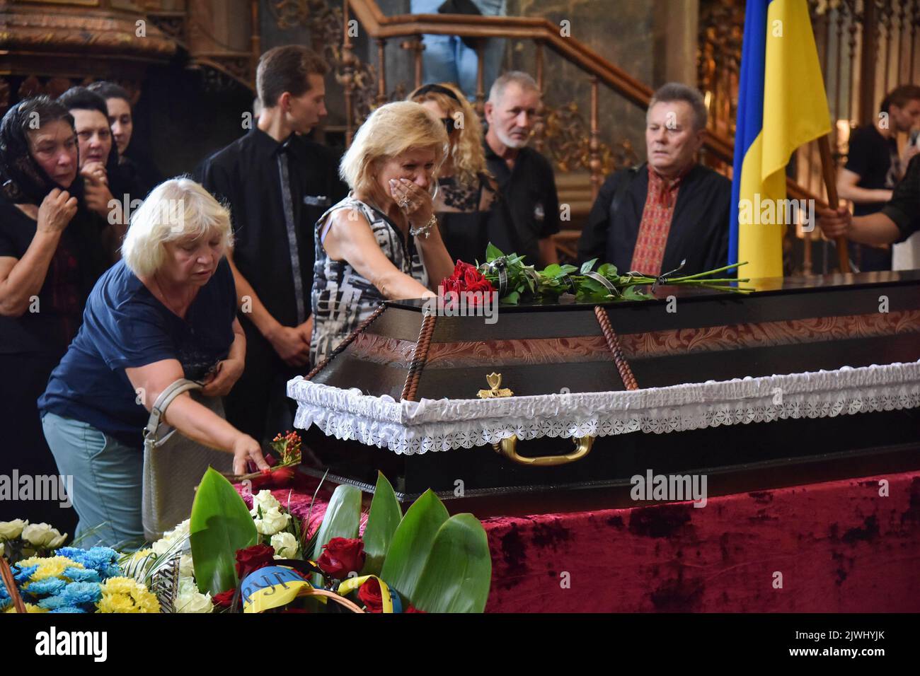 Lviv, Ukraine. 24. August 2022. Abschiedszeremonie für Oberleutnant ...