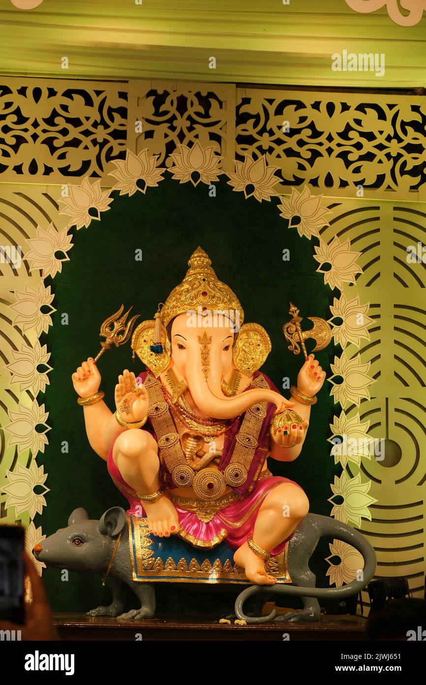 02. September 2022, Pune, Maharashtra, Indien, schönes Idol von Lord ...