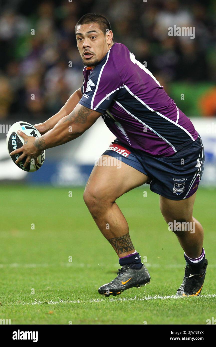 Storm's Sika Manu während des NRL Round 14 Spiels zwischen Melbourne ...