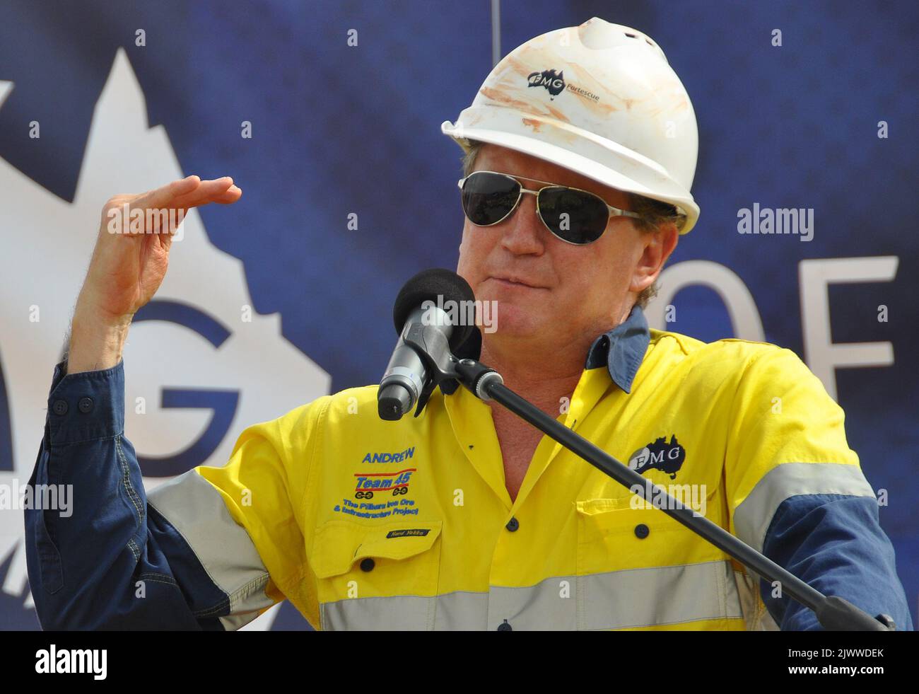 Andrew Forrest, Chairman der Fortescue Metals Group, bei der Eröffnung ...