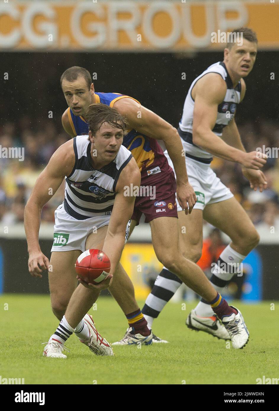 Der CATS-Spieler Mitch Duncan schaut am Sonntag, den 30. März 200. 2014 ...