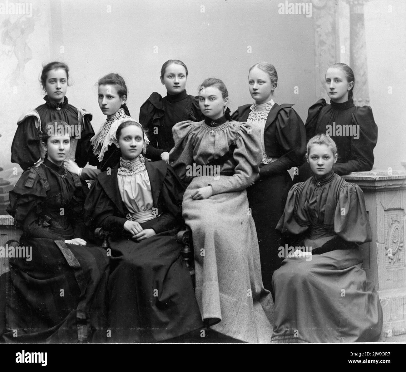 Siebte Klasse. 28. Februar 1895. Mit Karin Andersson, Ebba Aspelin ...