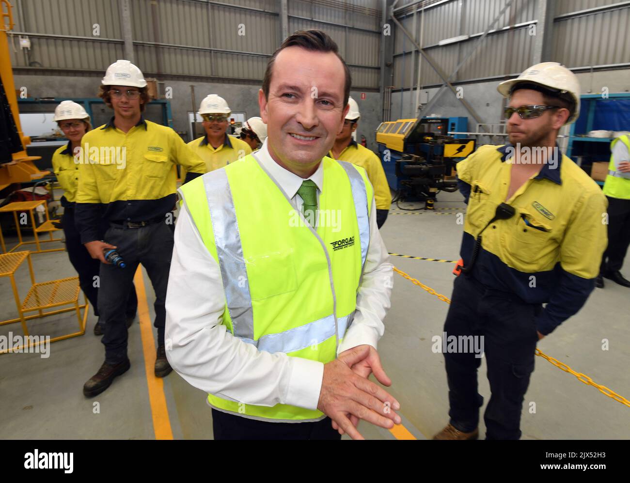 Der Vorsitzende der WA Labour AG, Mark McGowan, besucht am Freitag, den ...