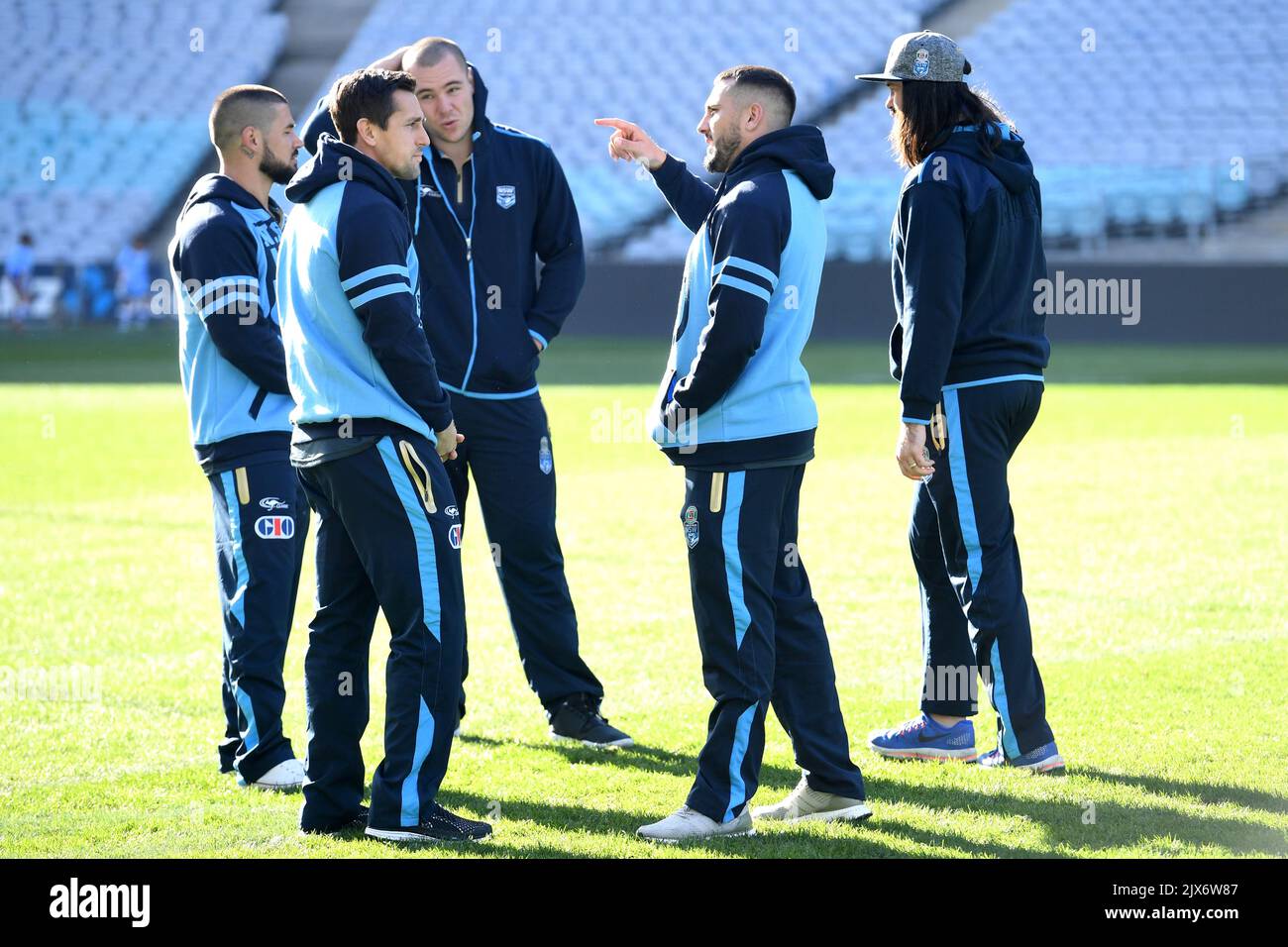 (L bis R) die Ursprungsspieler von New South Wales, Nathan Peats ...