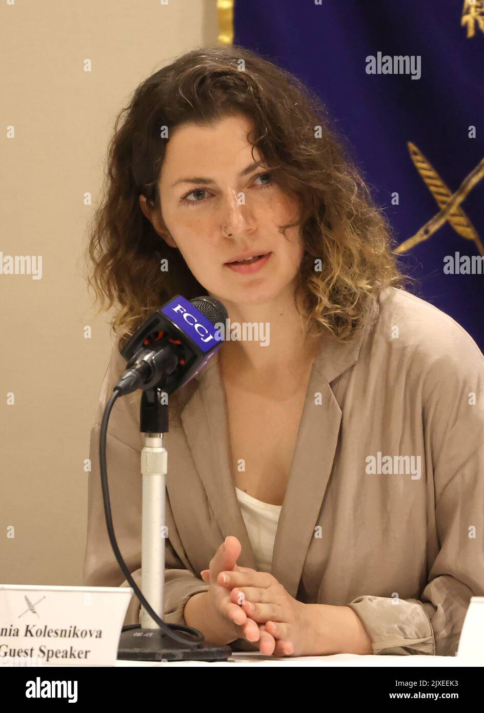 Tokio, Japan. 7. September 2022. Eine ukrainische Evakuierung Ksenia ...