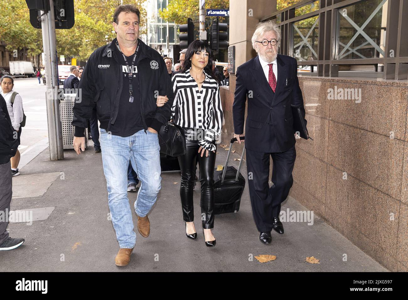 CFMEU-Beamter John Setka (links), mit seiner Geliebten (Mitte) und ...