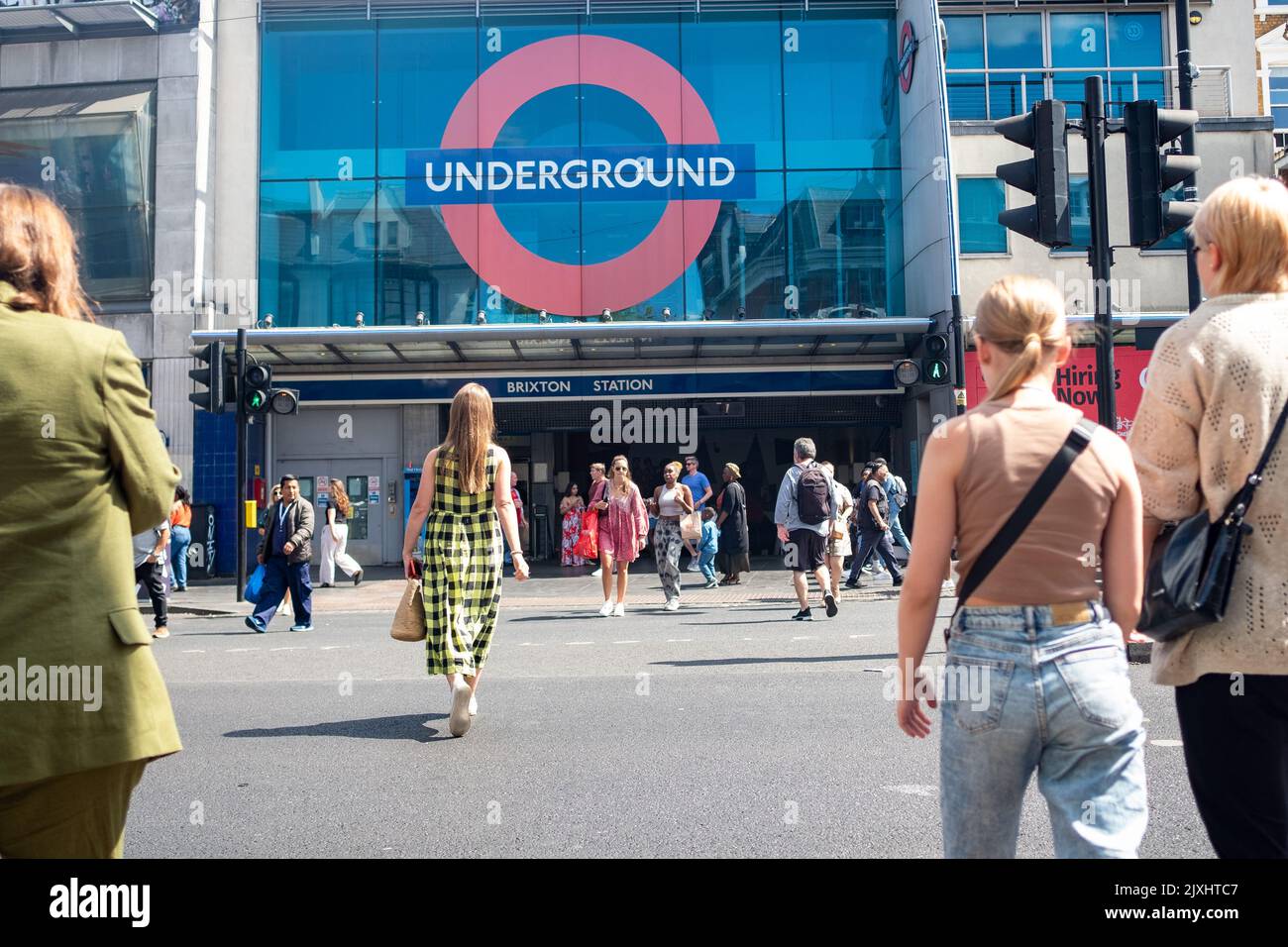 London - August 2022: Brixton Street scene outside the London ...