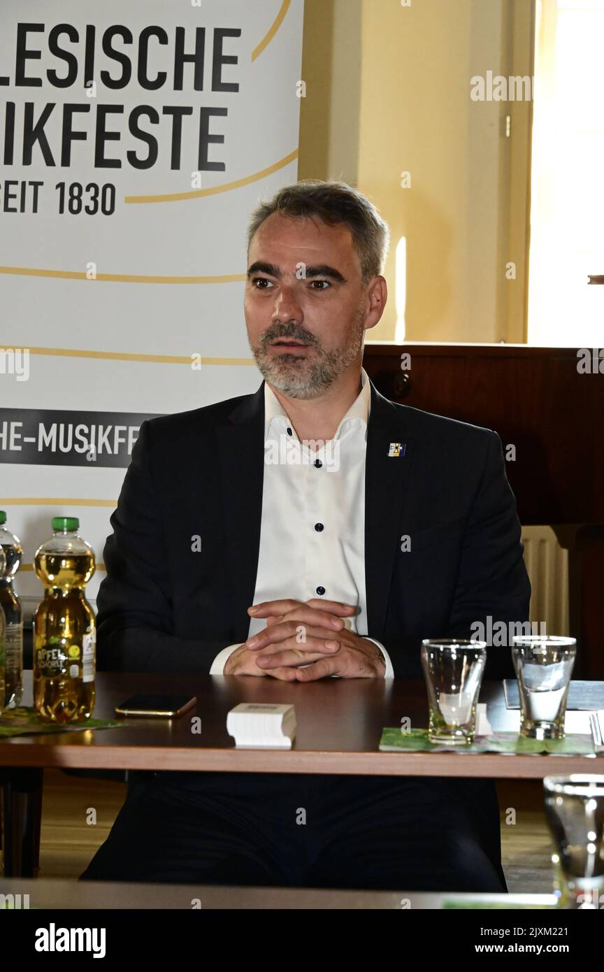 Stephan Rauhut bei der Pressekonferenz zum 33. Schlesischen Musikfest ...