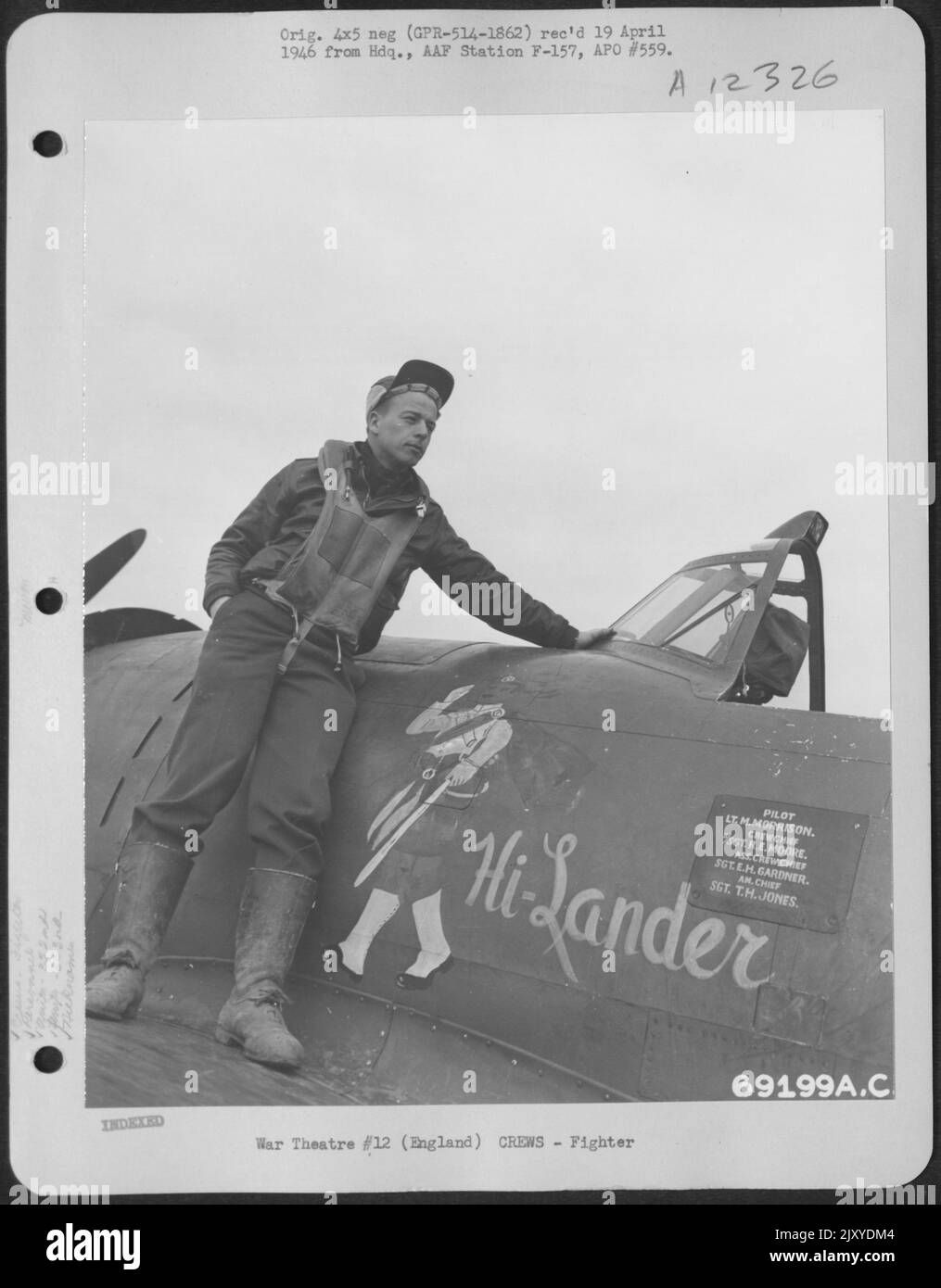 LT. M. Morrison, Pilot der 352Nd Fighter Squadron, 353Rd Fighter Group ...