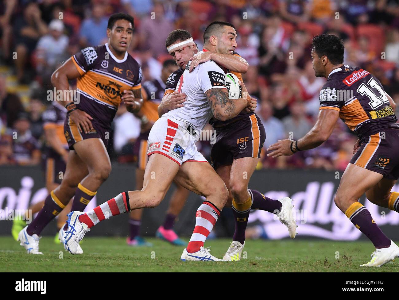 Paul Vaughan von den Dragons beim NRL-Spiel der Runde 3 zwischen den ...