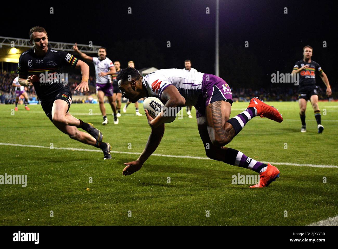 Josh Addo-Carr von The Storm hat am Samstag, den 30. März 2019, im NRL ...