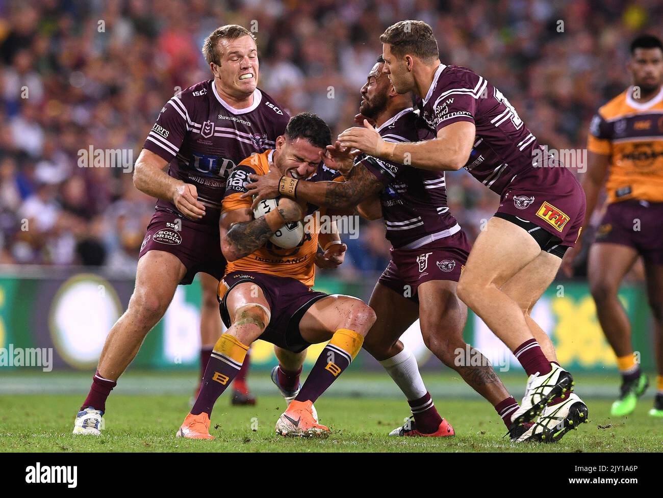 Darius Boyd von den Broncos wird am Freitag, den 10. Mai 2019, beim NRL ...