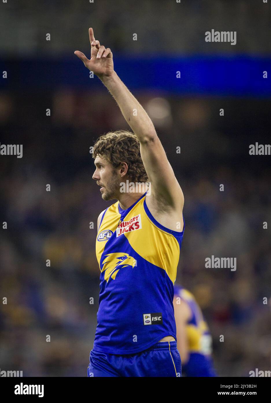 Tom Hickey of the Eagles während des AFL-Spiels der Runde 17 zwischen ...