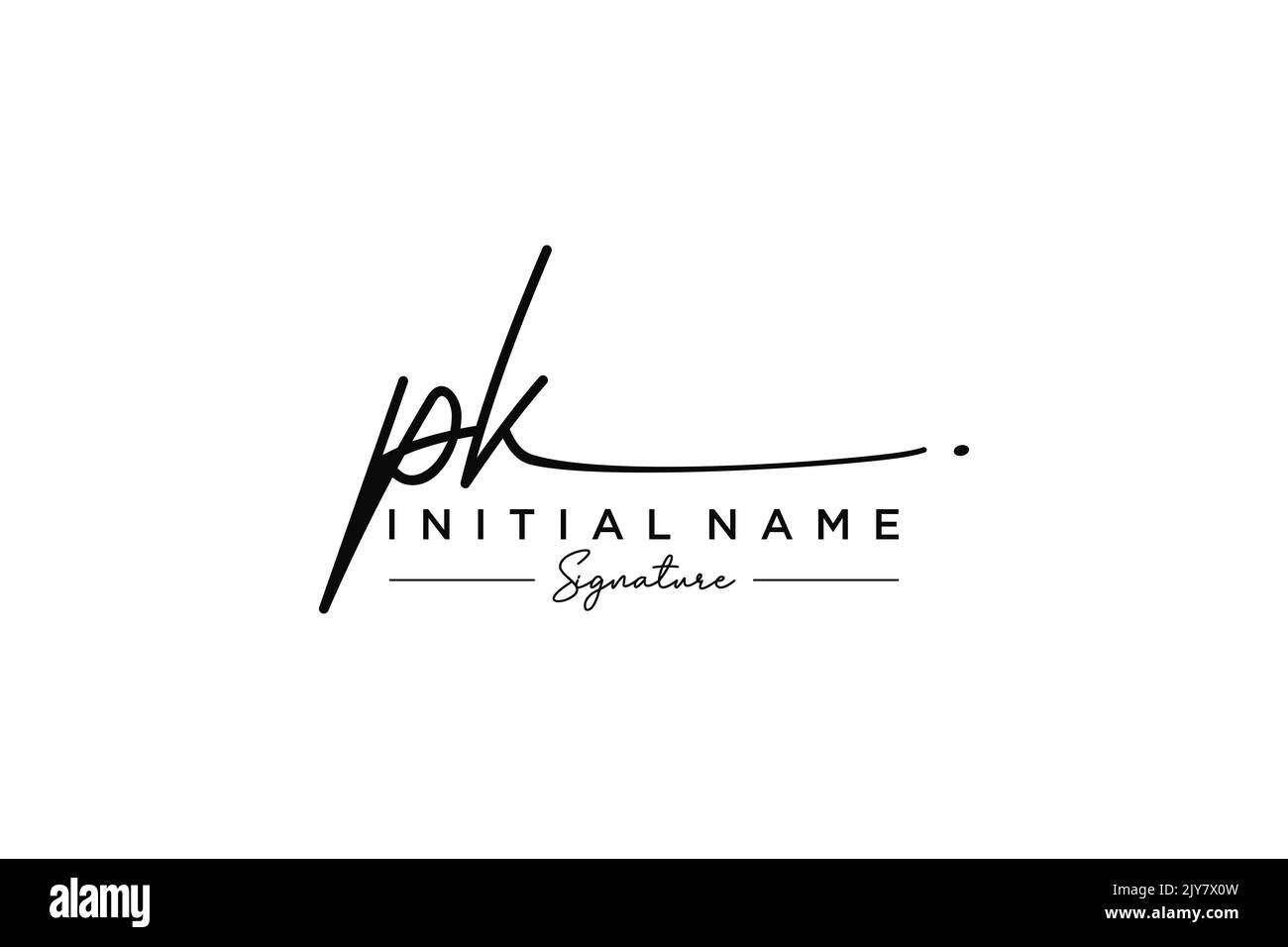 Vektor für PK-Signature-Logo-Vorlagen. Handgezeichnete Kalligraphie ...