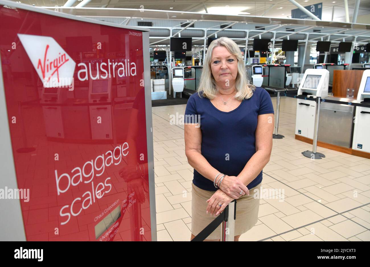 Der ehemalige Mitarbeiter der Virgin Australia Bodencrew, Trisha Bowerman, wird am Freitag, den ...