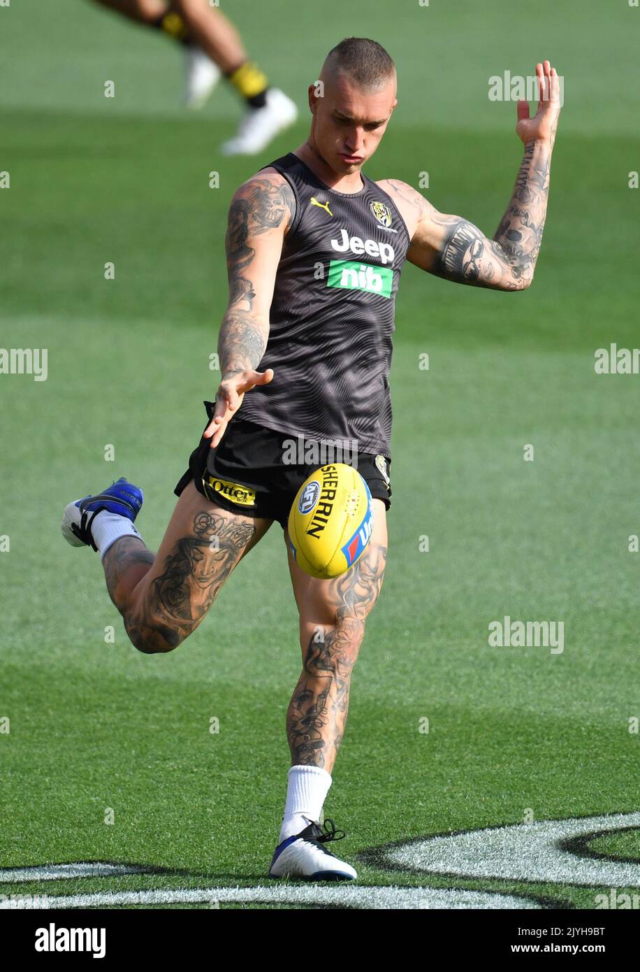 Dustin Martin von den Tigers in Aktion während des Richmond Tigers AFL ...