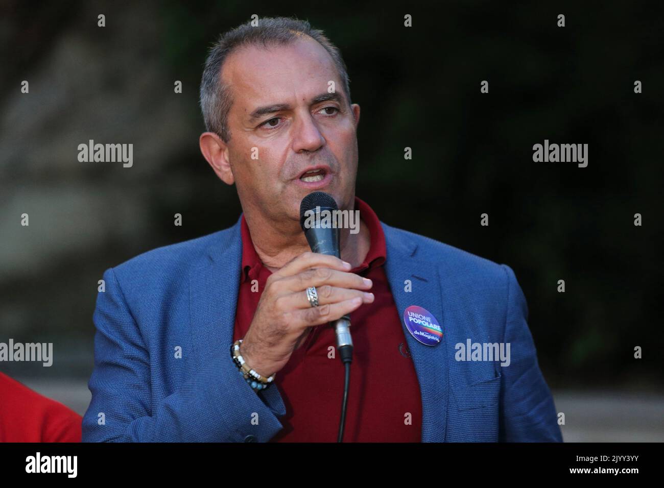 Frosinone, Italia - 8 settembre 2022: Elezioni politische, Luigi de ... Frosinone, Italia - 8 settembre 2022: Elezioni politische, Luigi de ...