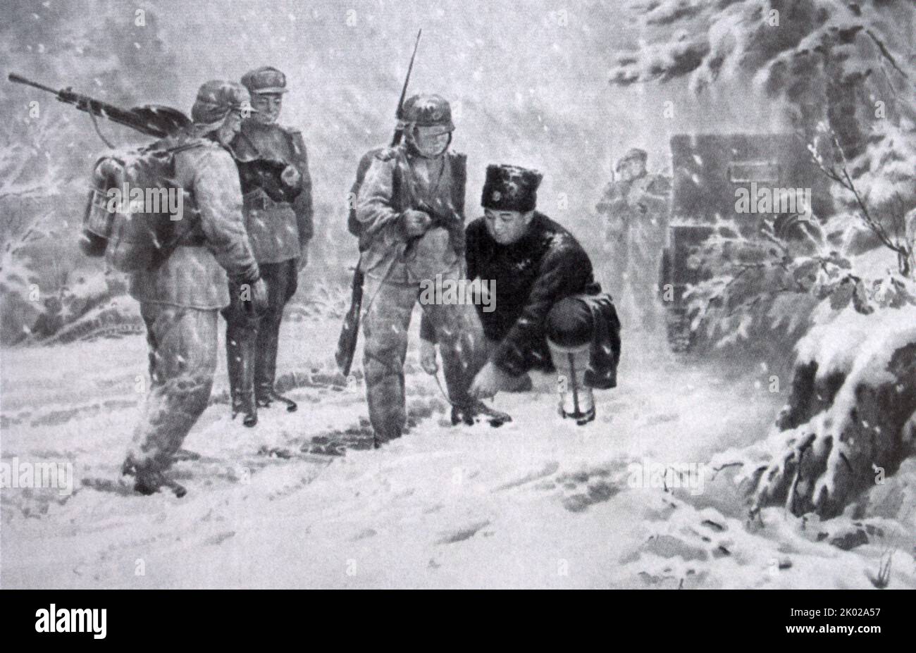 Der nordkoreanische Führer Kim Il Sung trifft sich mit den Soldaten ...