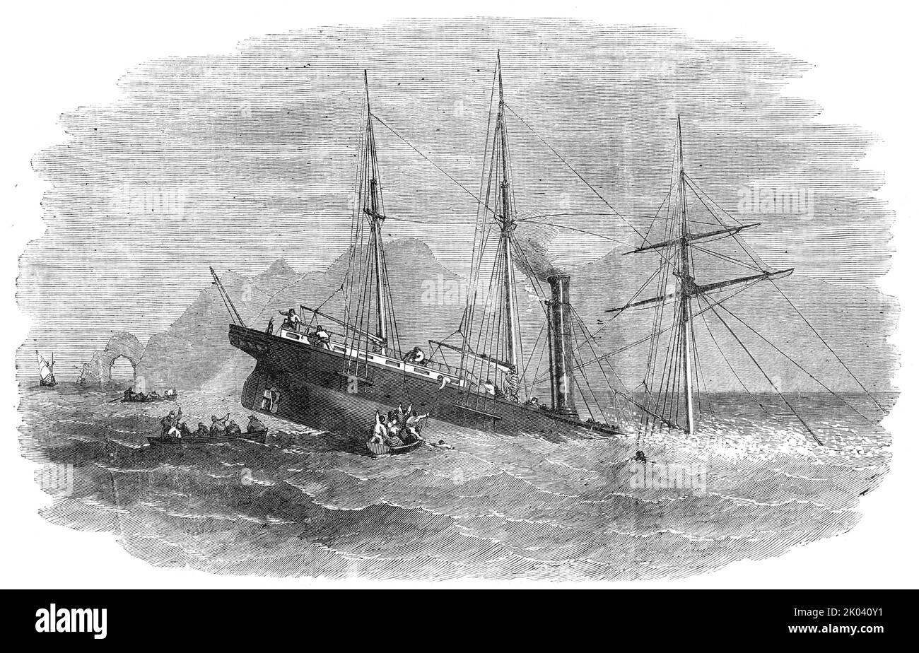 Wrack des afrikanischen Mail-Dampfschiffes "The Forerunner", am Point ...