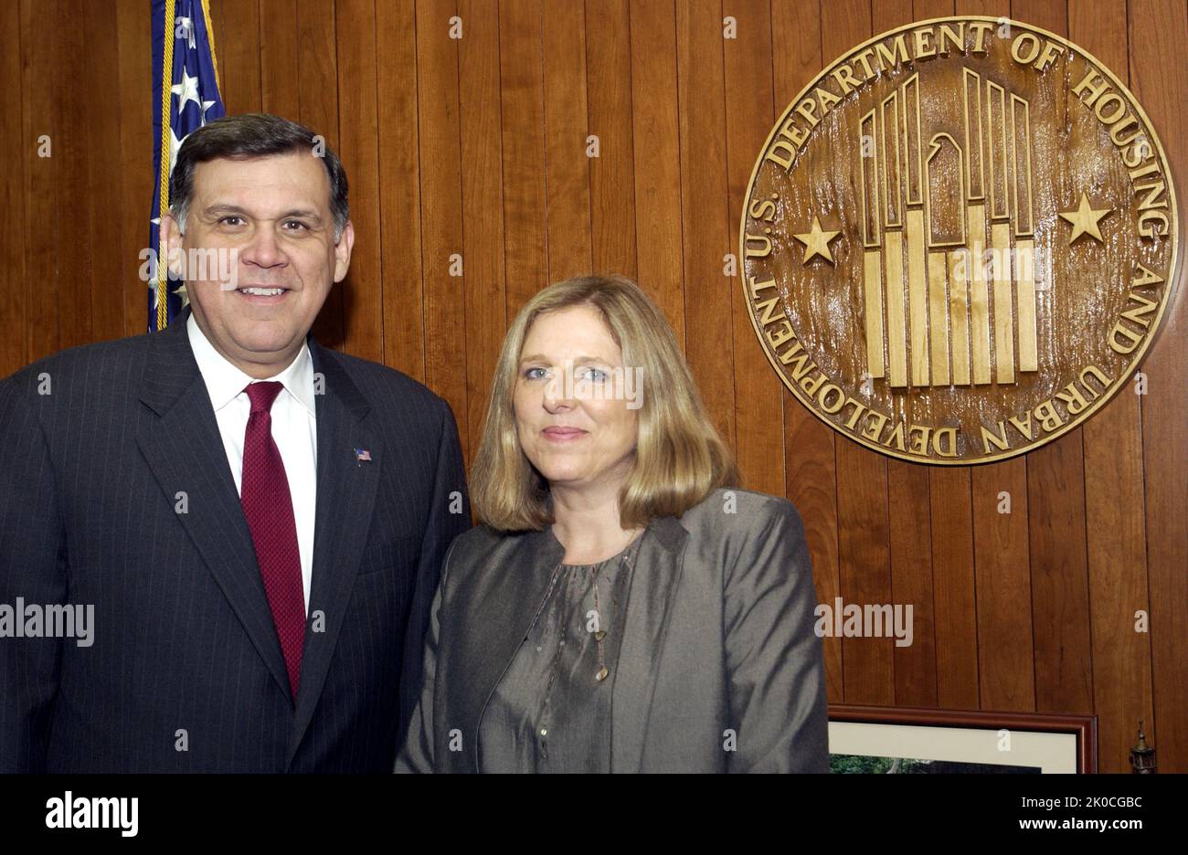 Sekretär Mel Martinez mit Myriam Marquez. Sekretärin Mel Martinez mit ...