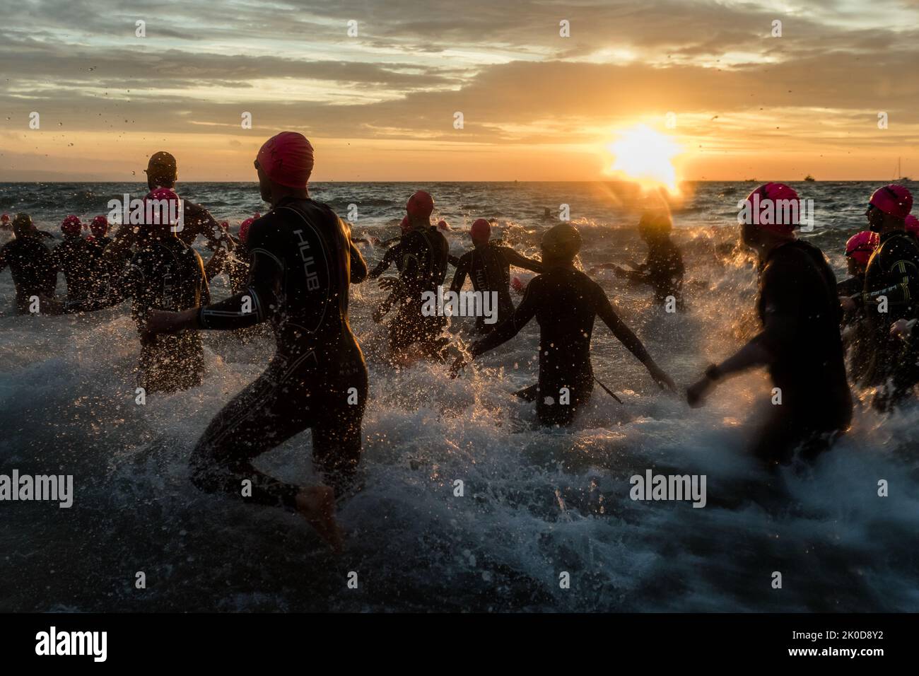 TENBY, GROSSBRITANNIEN. 11. September 2022. Ironman Wales Swim Start ...