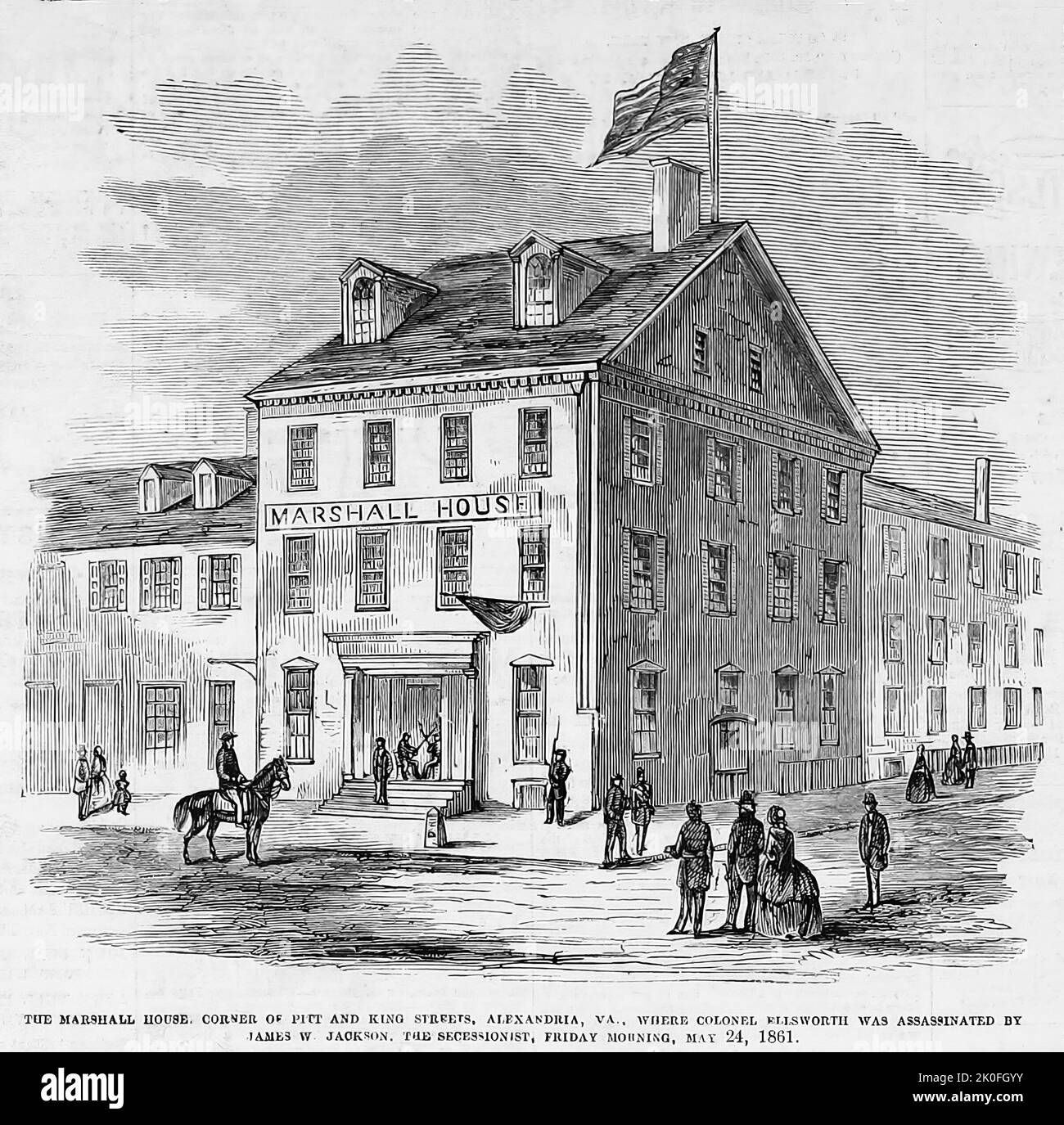 Das Marshall House, Ecke Pitt und King Street, Alexandria, Virginia, wo ...