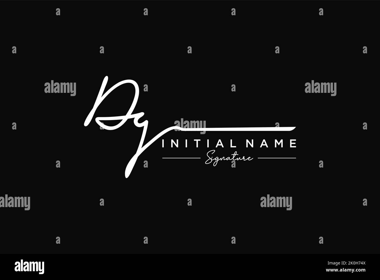 Vorlage für das DG-Signature-Logo. Handgezeichnete Kalligraphie ...