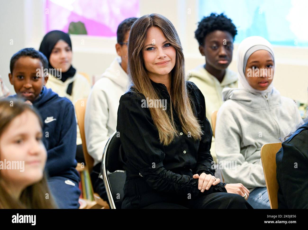 Prinzessin Sofia besucht am 12. September 2022 die Knutby-Schule in Rinkeby in Stockholm ...