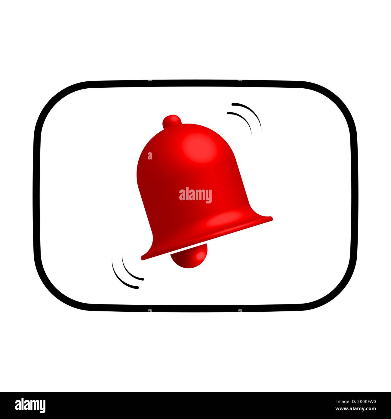 Glockensymbol-Taste. Rote Glocke mit neuer Benachrichtigung zur ...