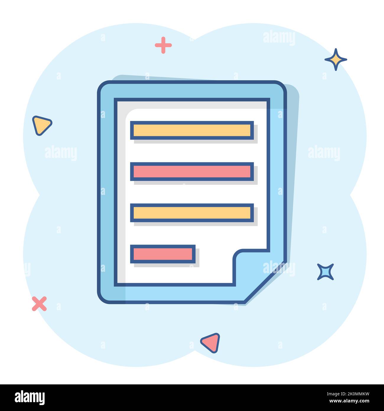 Dokument beachten Sie das Symbol im Comic-stil. Blatt Papier vektor ...