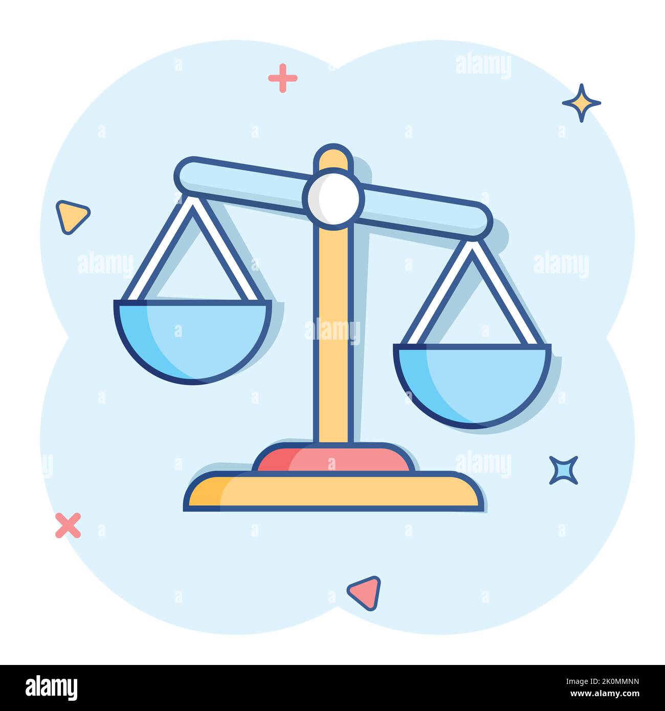 Maßstab vergleich Symbol im Comic-stil. Balance Gewicht vektor Cartoon ...