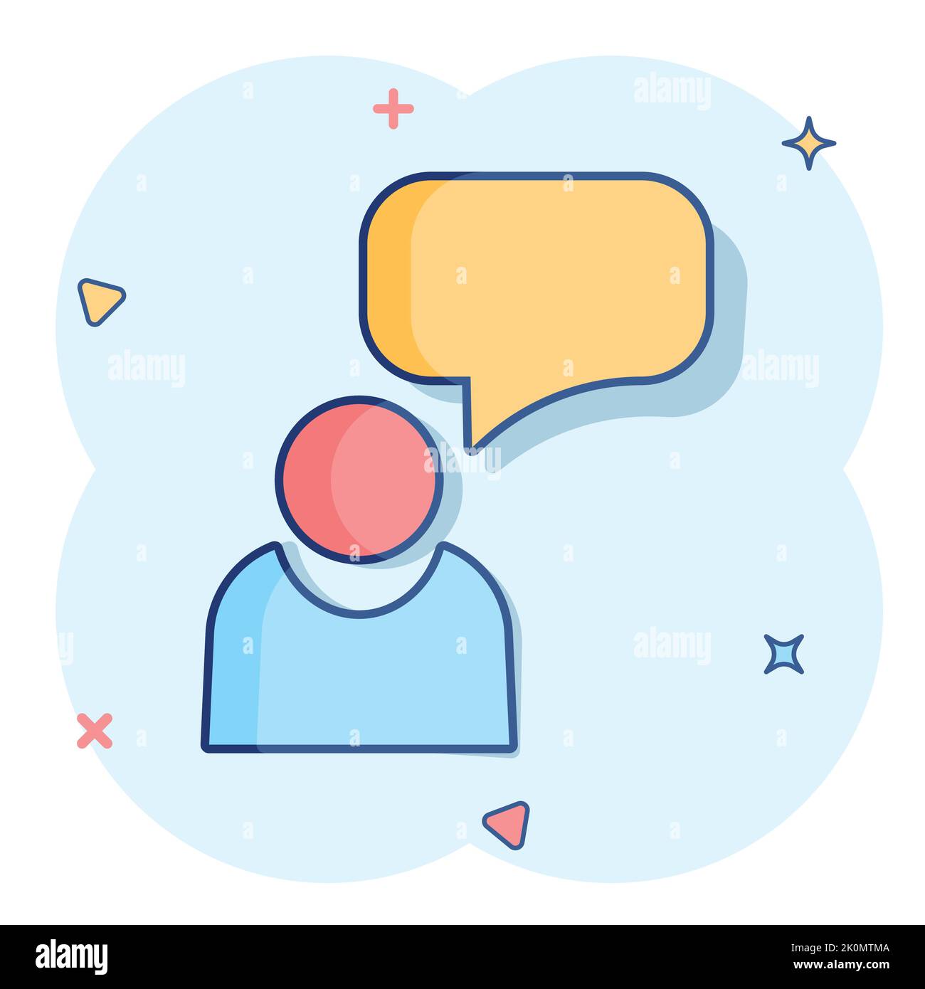 Menschen mit Sprechblasen-symbol im Comic-stil. Geschäftliche ...