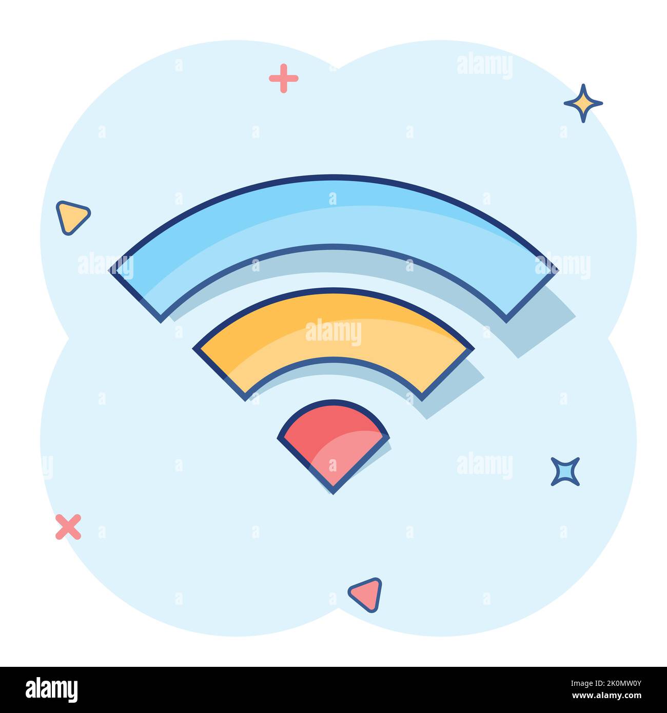 Wlan-Symbol im Comic-stil. Wi-fi-Technologie vektor Cartoon ...