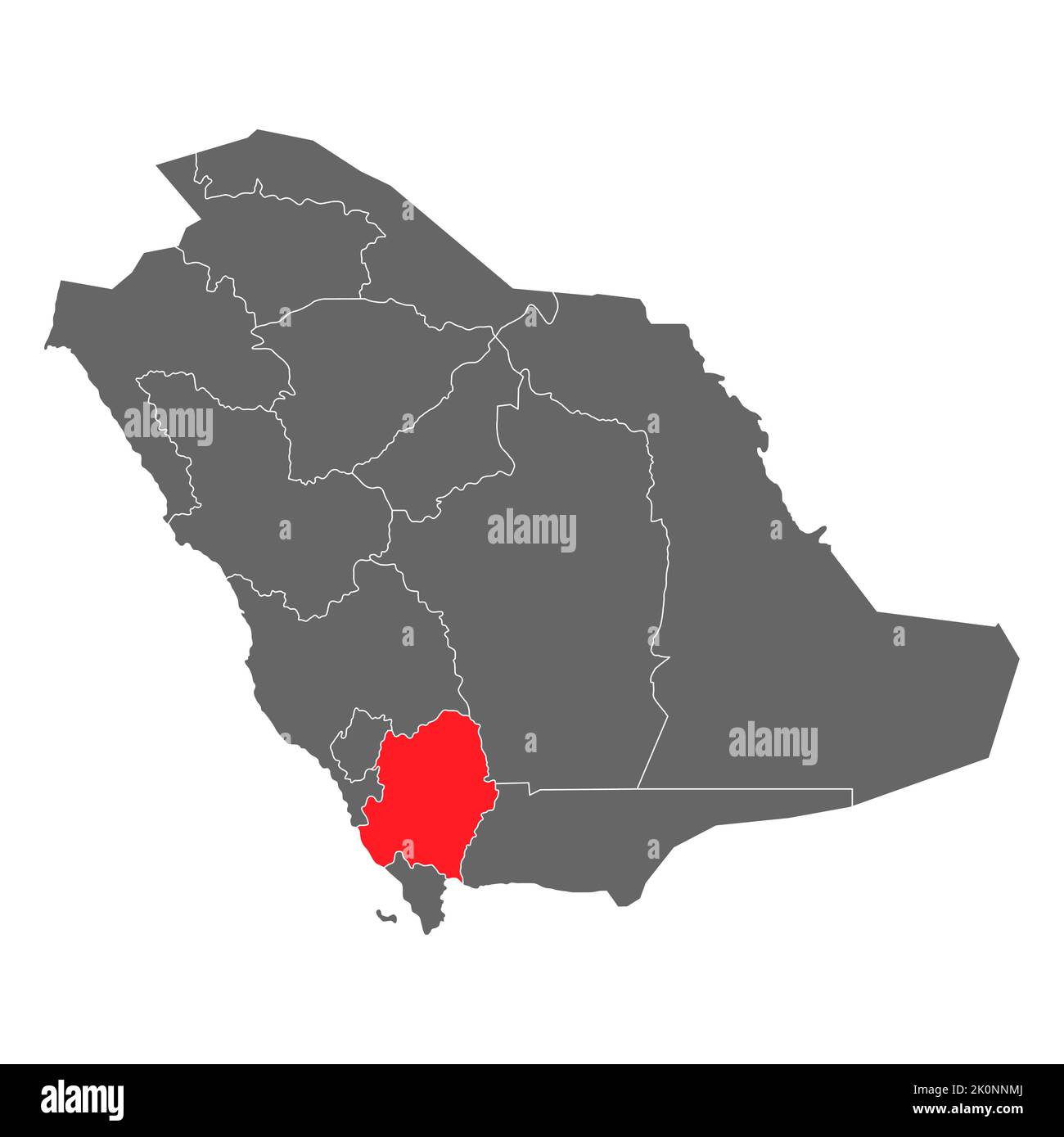 Saudi-arabien, Asir Region hohe detaillierte Karte, Geographie Grafik ...