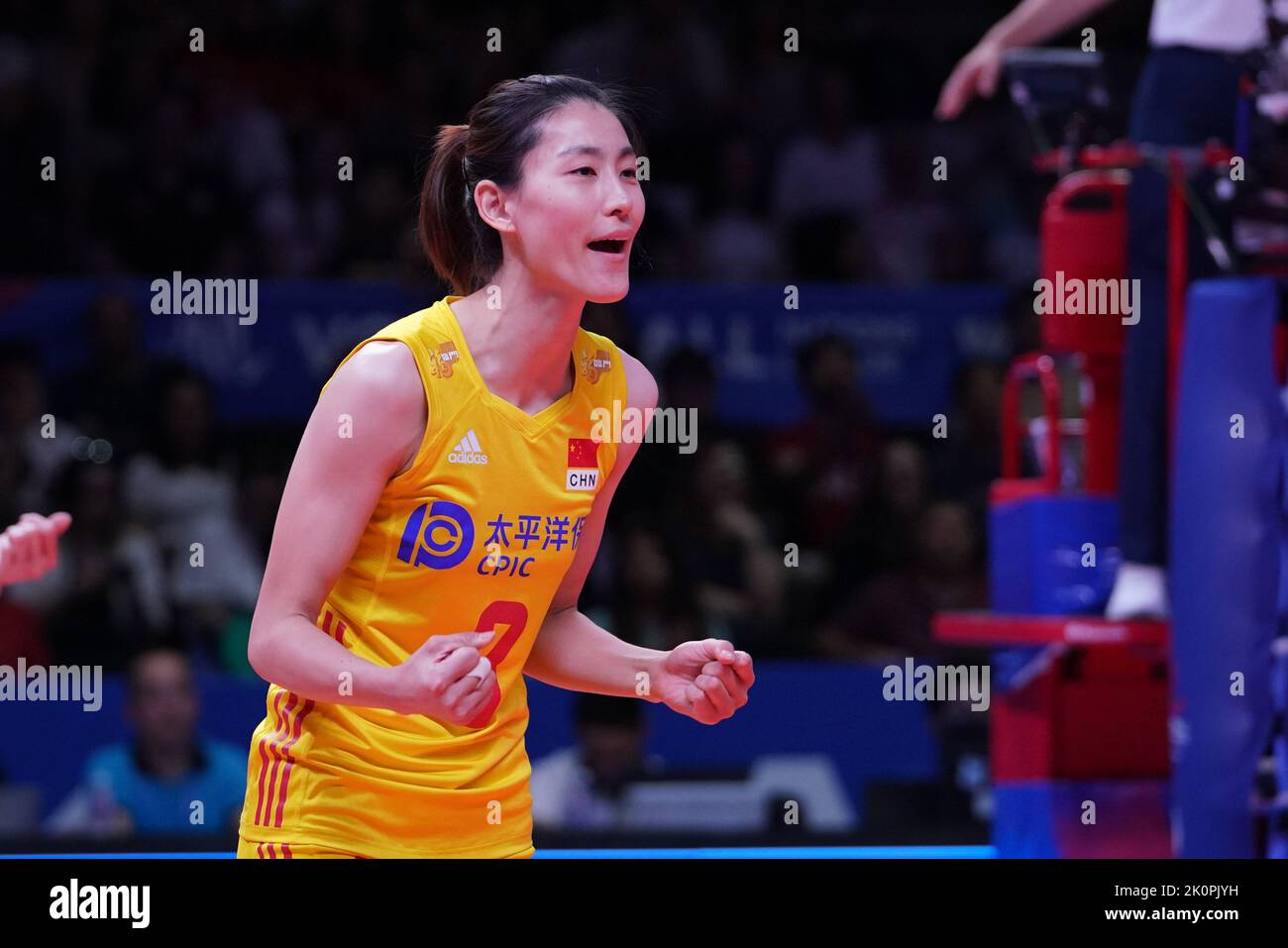 ANKARA, TURKIYE - 05. JUNI 2022: Diao Linyu in Thailand gegen China VNL-Poolspiel in der Ankara ...