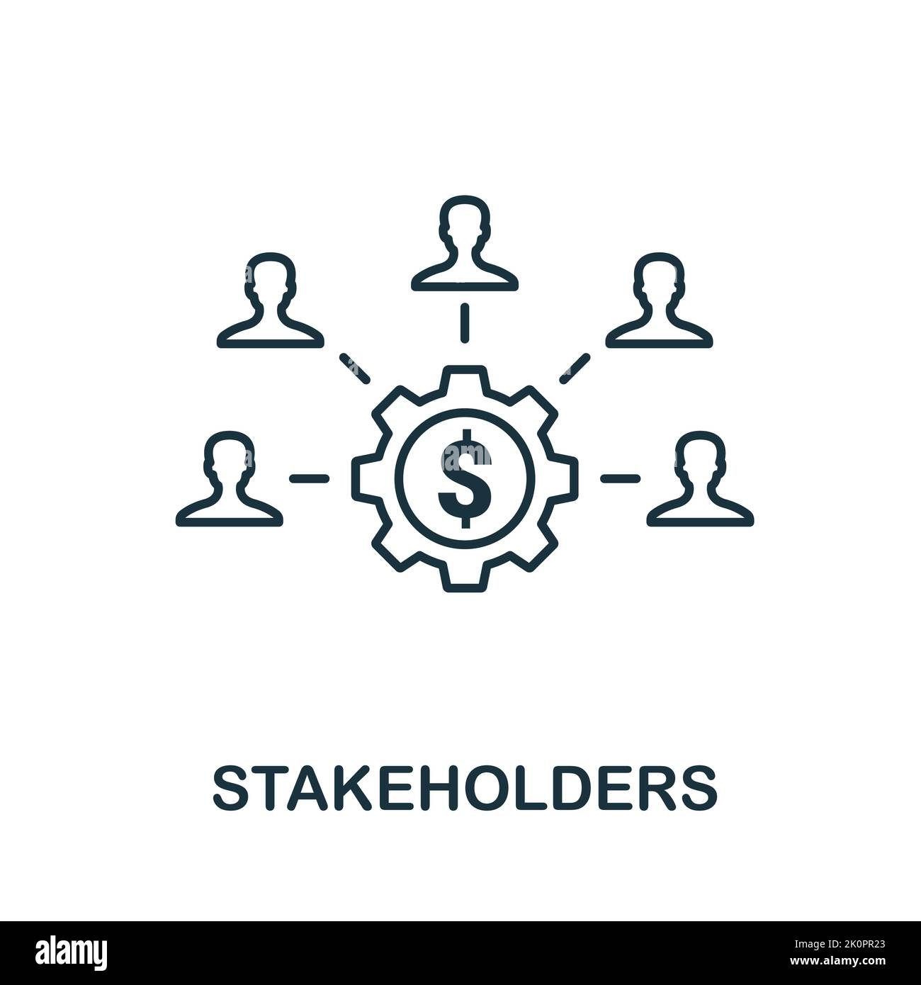 Symbol „Stakeholder“. Einfaches Element aus der agilen Methodensammlung ...