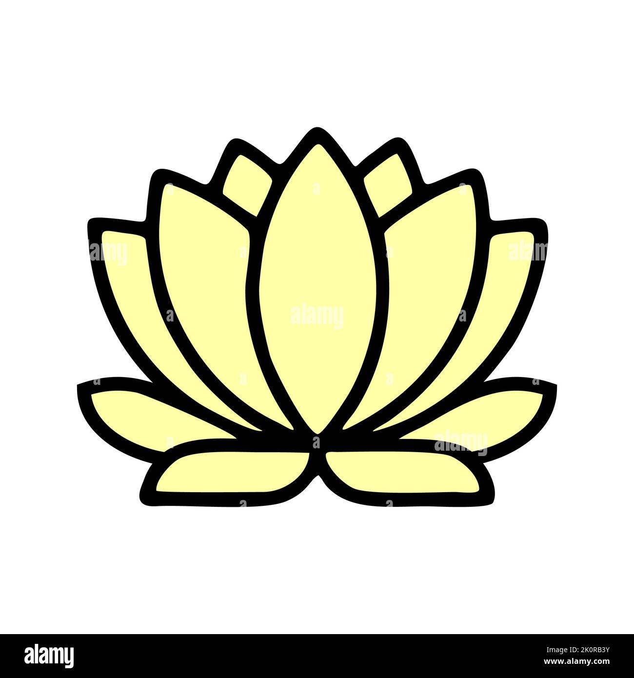 lotus-Symbol isoliert auf weißem Hintergrund aus Bildung Sammlung ...