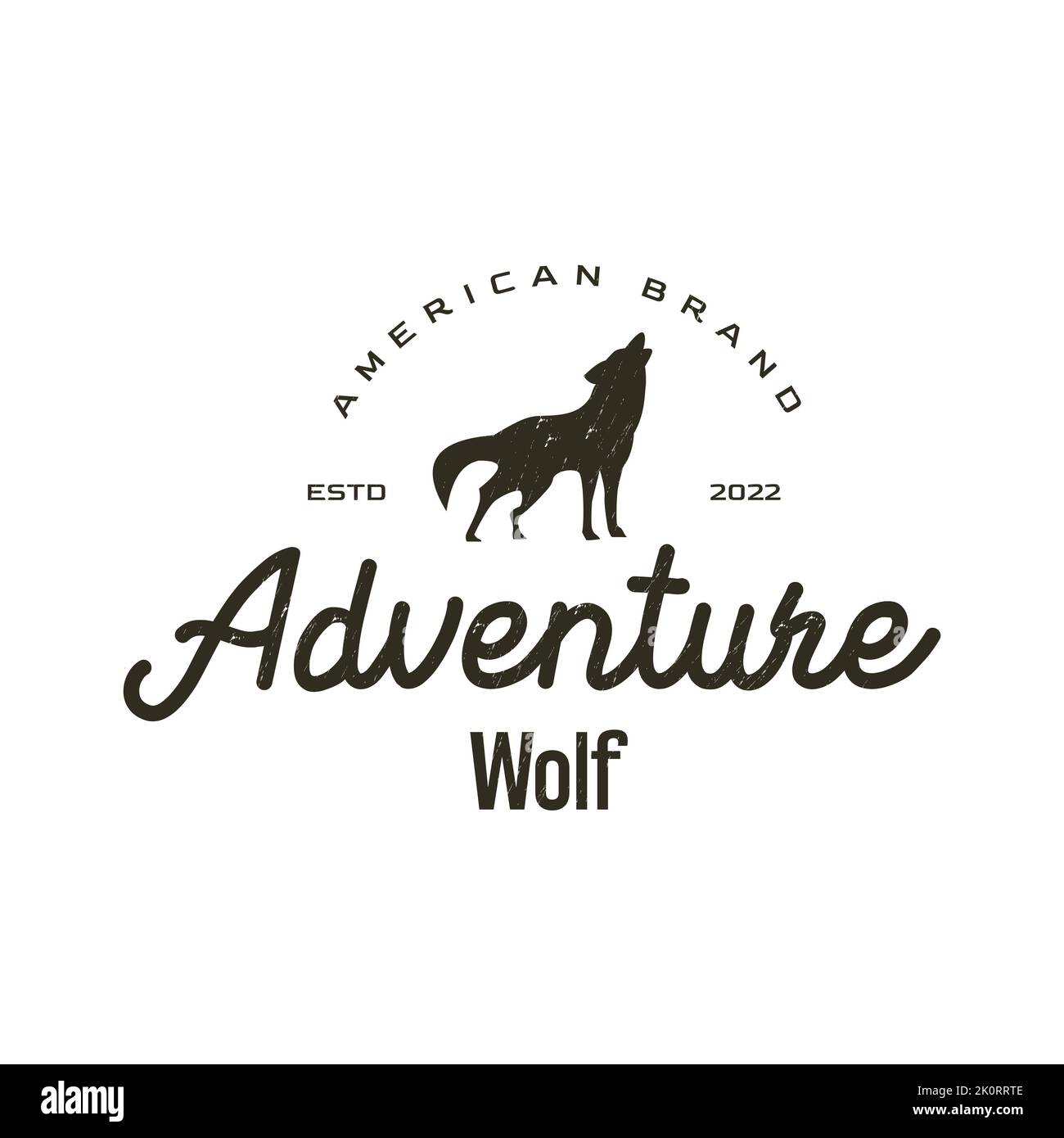 Vektor brüllend Wolf Logo Design, Retro-Stil, Abzeichen, Design ...